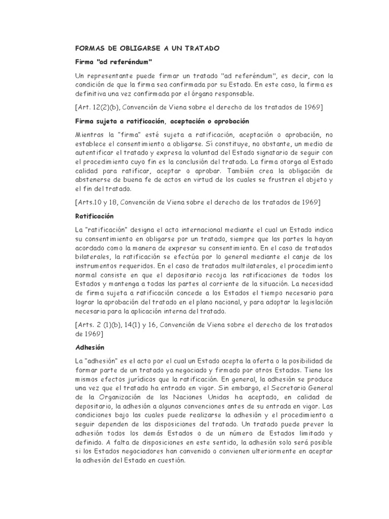 Difrencias Entre Ratificar, Adherirse | PDF | Tratado | Principios éticos