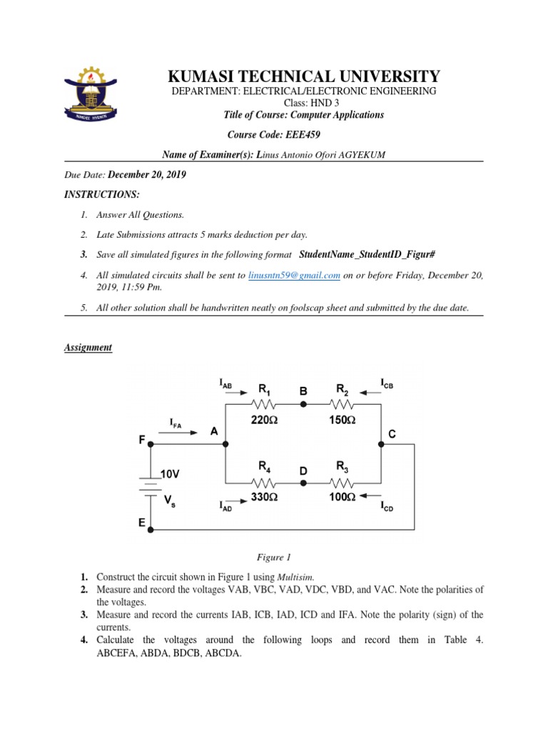 Kumasi Technical University: Department: Electrical/Electronic ...