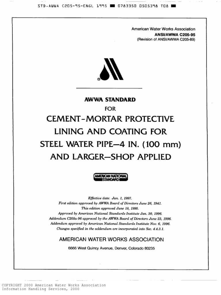 Awwa C205 PDF | PDF