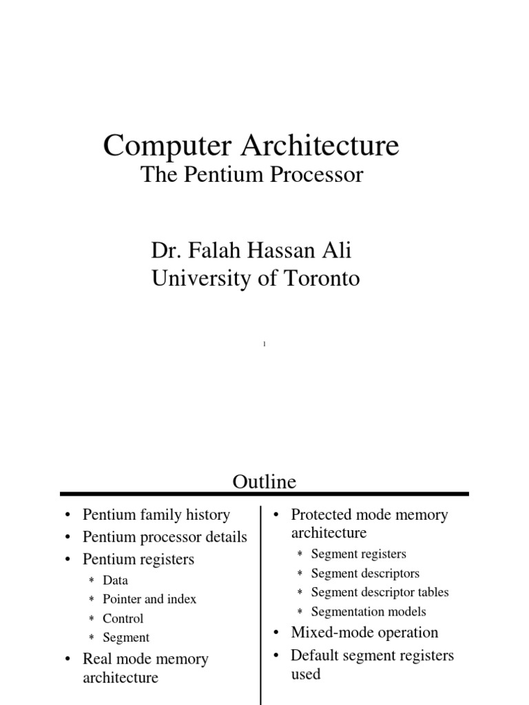 Computer Architecture: The Pentium Processor | PDF | Central Processing ...