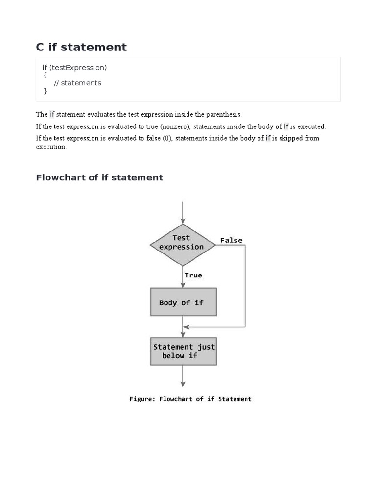 C If Statement | PDF | Computer Science | Software Development