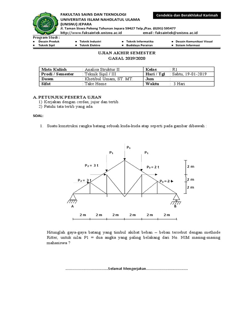 Soal UAS Anstruk 2 | PDF