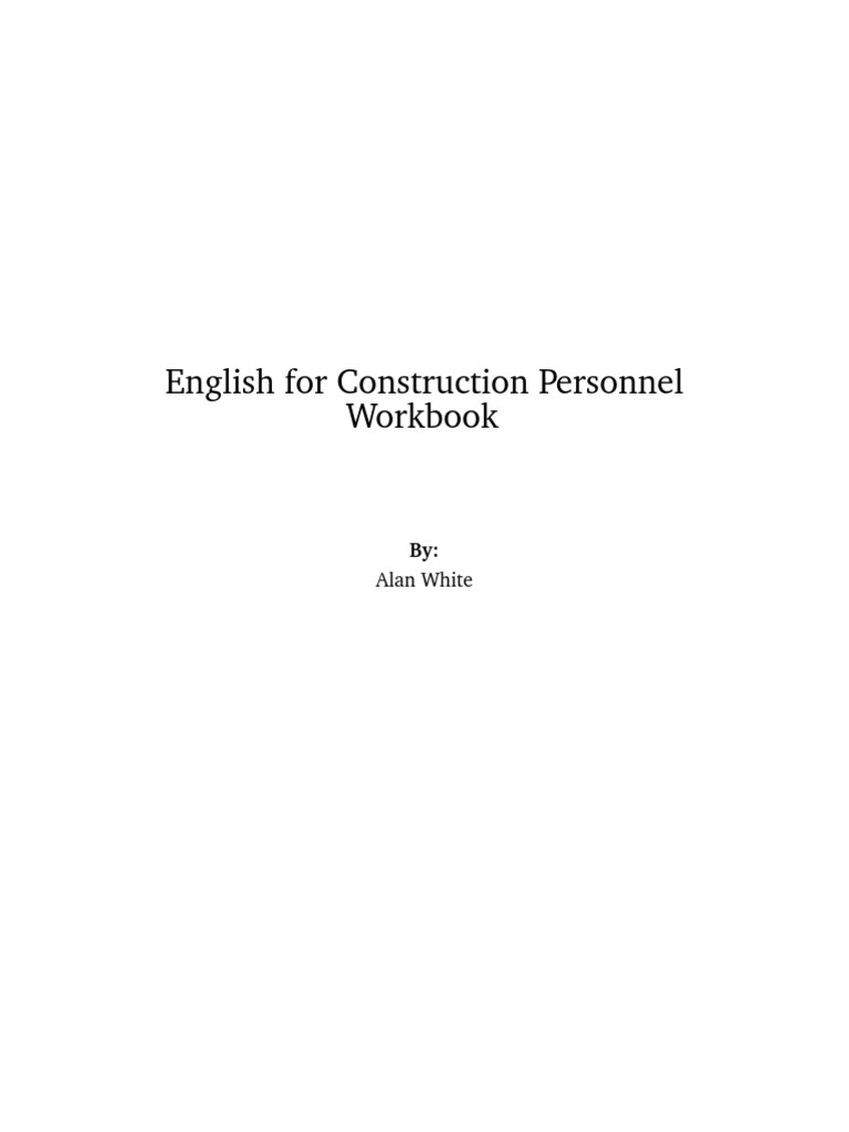 English For Construction Personnel Workbook 3.1 PDF | PDF | Litre ...