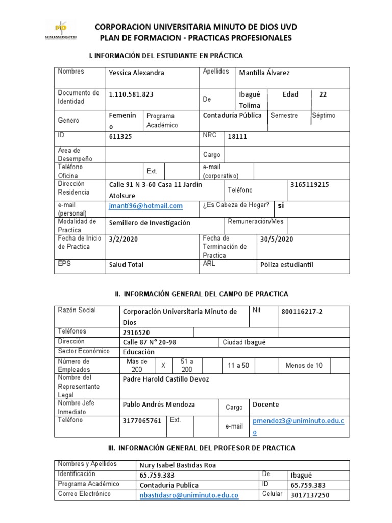 Plan Formativo de Prácticas | PDF | Business | Science