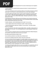 William Shakespeare Biography Questionnaire | PDF