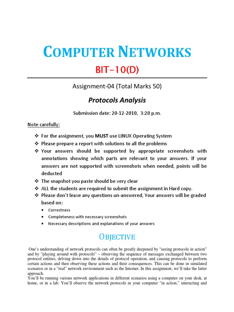 Assignment 4 Pdf Transmission Control Protocol Hypertext Transfer