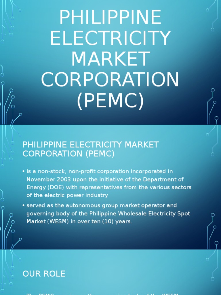 Philippine Electricity Market Corporation (PEMC) | PDF