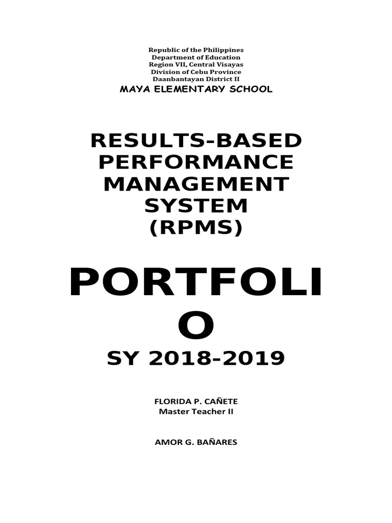 RPMS COVER KRAs MT1-MT4 by Teacher Florida P. Cañete | Download Free ...