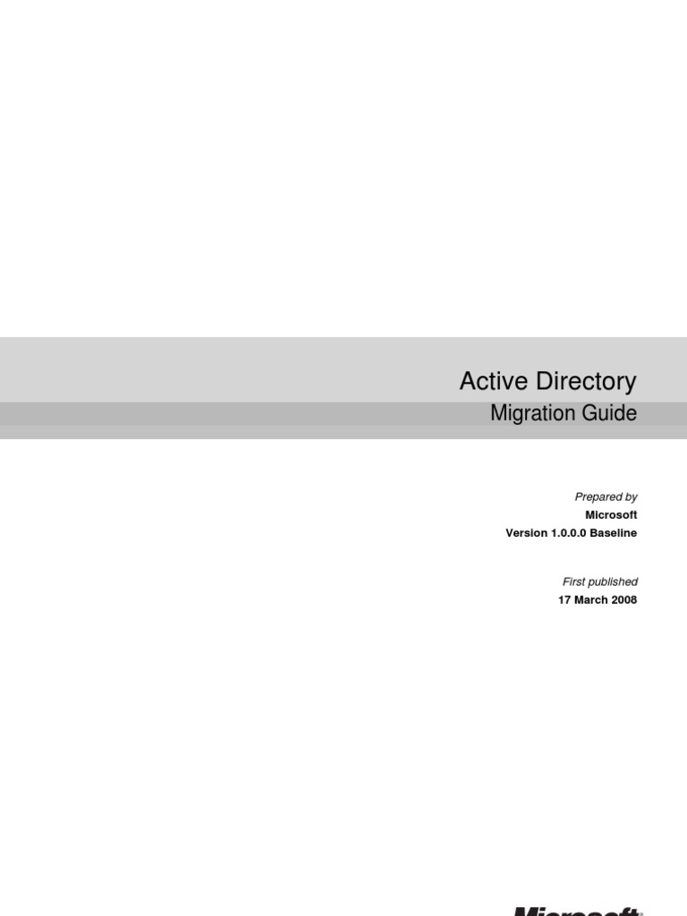 Active Directory Migration Guide | PDF | Active Directory | Microsoft ...