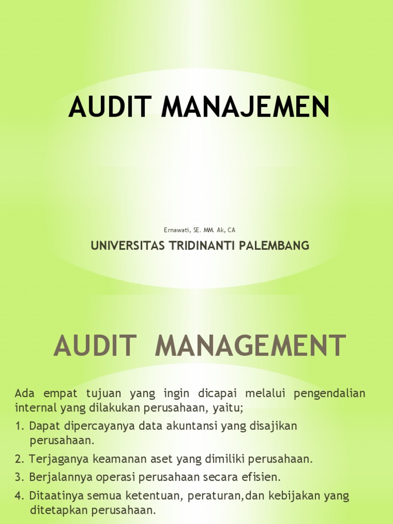 Tujuan Audit Manajemen | PDF