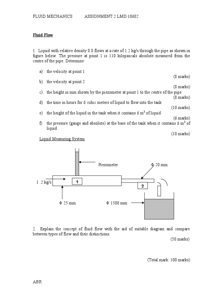 Assignment 2c | Download Free PDF | Fluid Dynamics | Flow Measurement