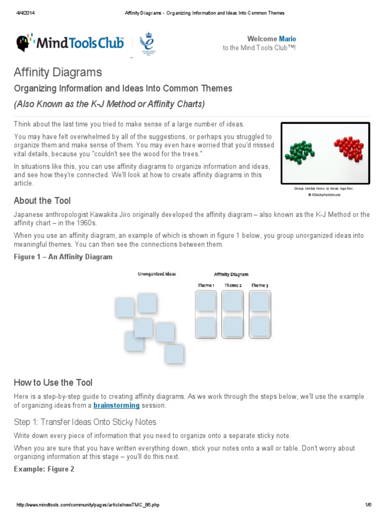 Affinity Diagrams - Organizing Information and Ideas Into Common Themes ...