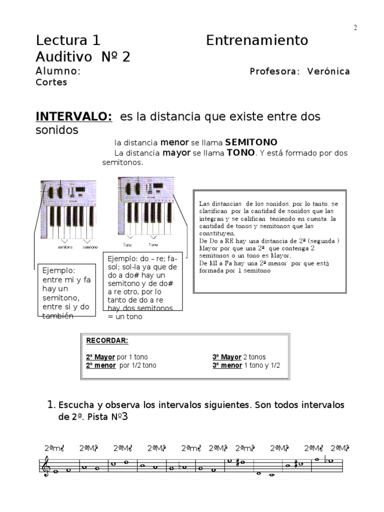 Intervalos de 2 y 3 | PDF | Intervalo (música) | Teoría musical