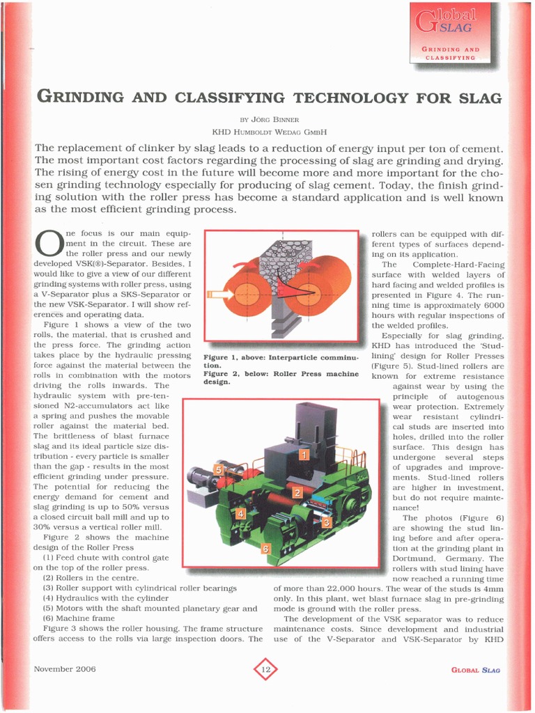 Efficient Slag Grinding with KHD Roller Press | PDF | Mill (Grinding ...