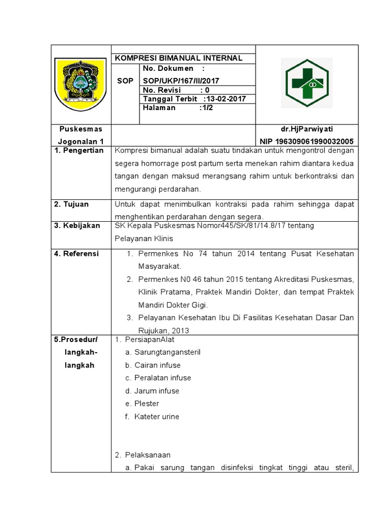 03 Sop Kompresi Bimanual Internal | PDF