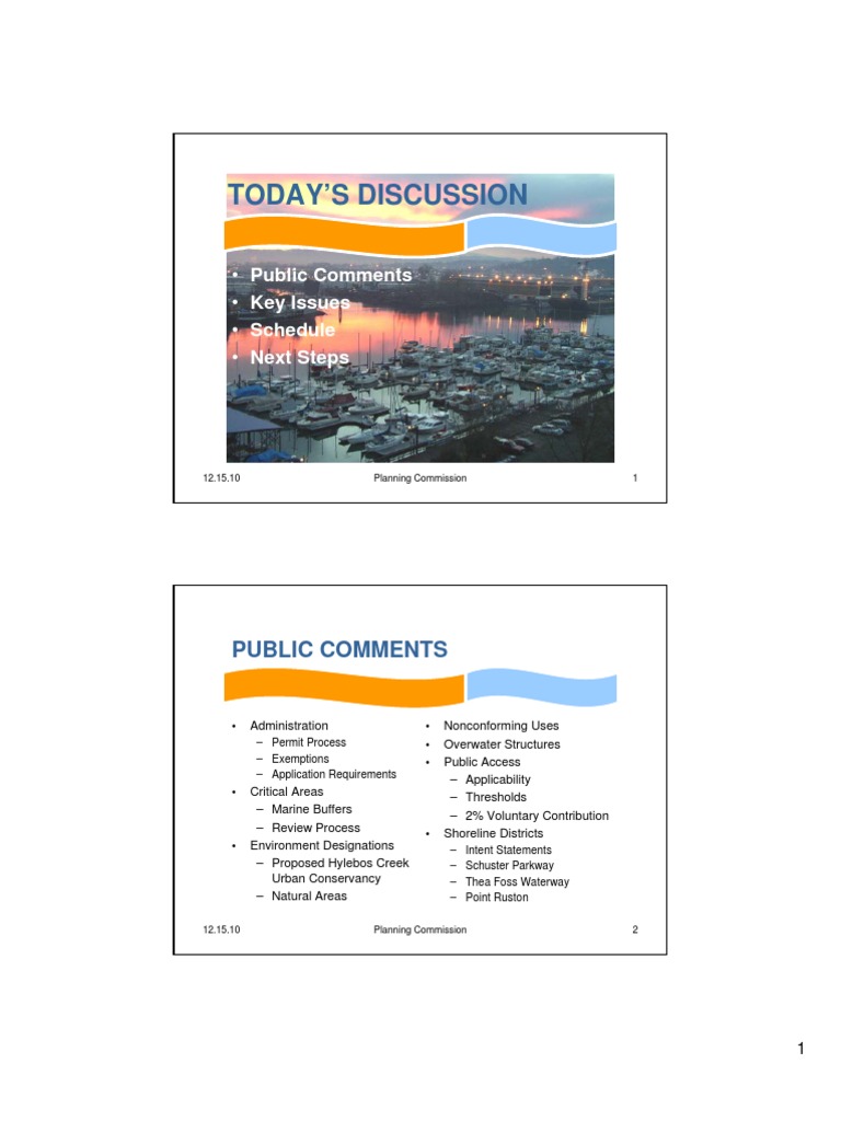 Planning Commission Shoreline Master Plan | PDF | Government | Public ...