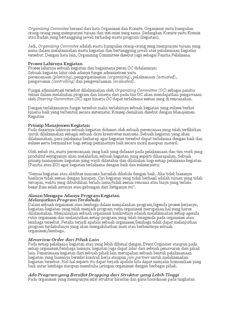 Organizing Commitee RIFAD FAKHROZI | PDF