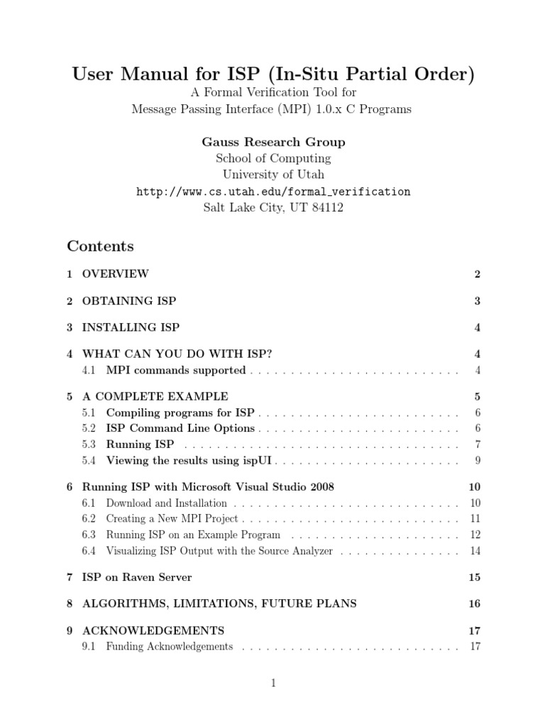 User Manual For ISP (In-Situ Partial Order) | Download Free PDF ...