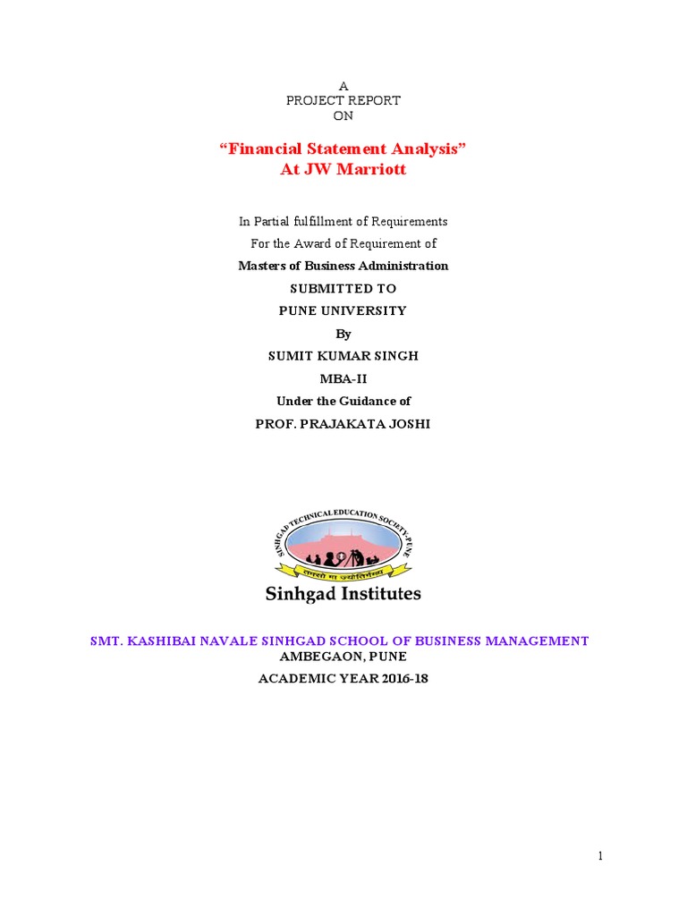 Financial Statement Analysis of Marriott International | PDF | Marriott ...