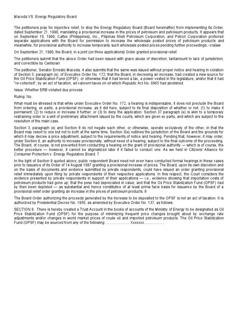 Legal Analysis: ERB's Provisional Order | PDF | Ex Parte | Public Law