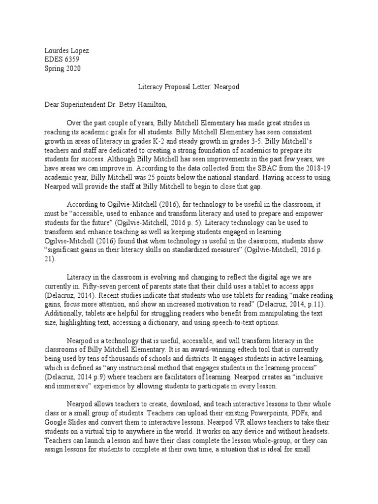 Literacy Grant Proposal | PDF | Literacy | Classroom