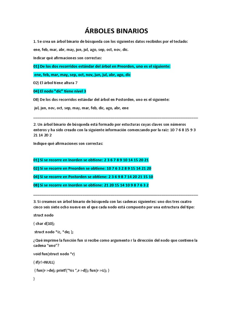 Arboles Binarios Pdf Algoritmos Y Estructuras De Datos Datos De