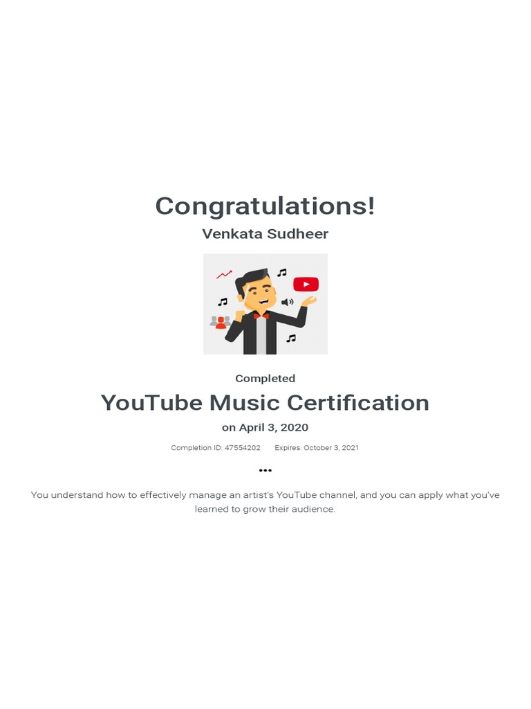 YouTube Music Certification - Google | PDF