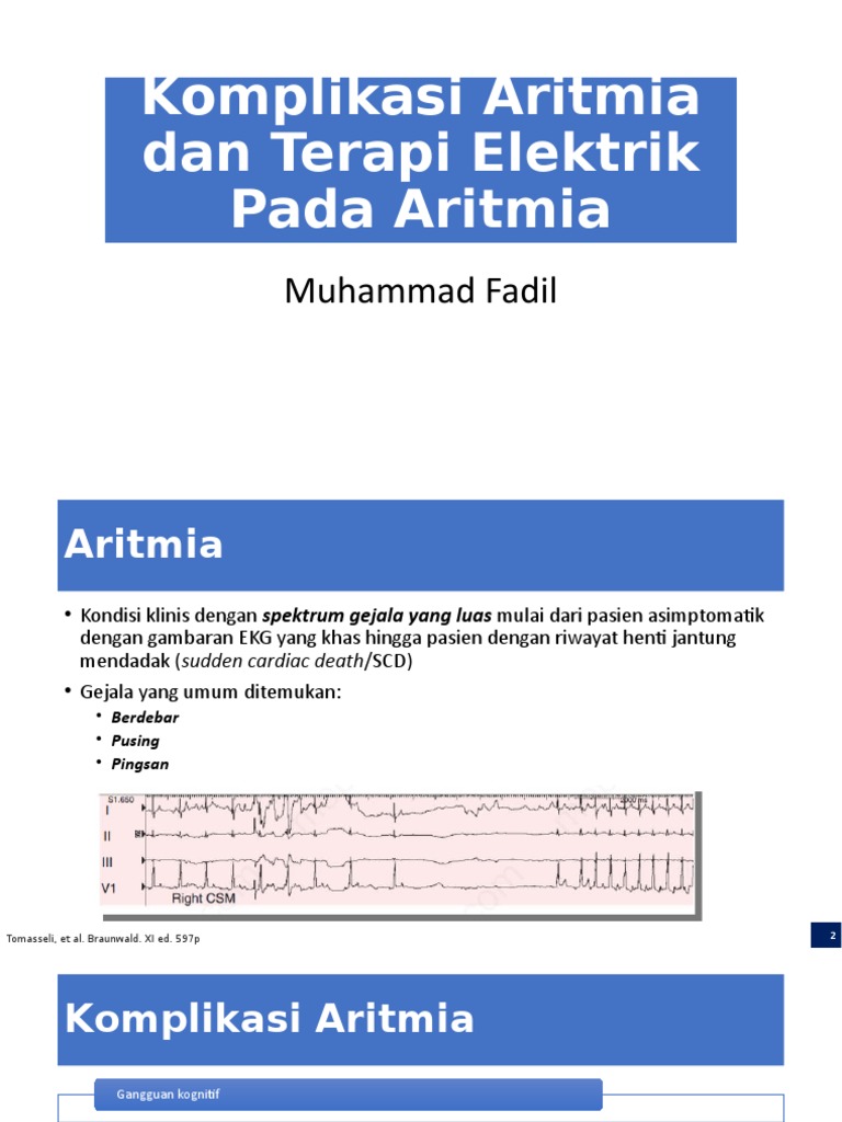 Komplikasi Aritmia Dan Terapi Elektrik Pada Aritmia | PDF
