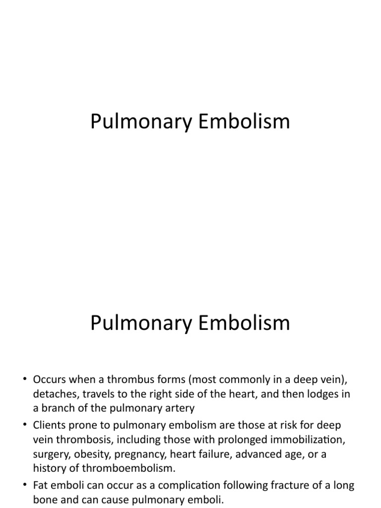 Pulmonary Embolism | PDF | Embolism | Lung