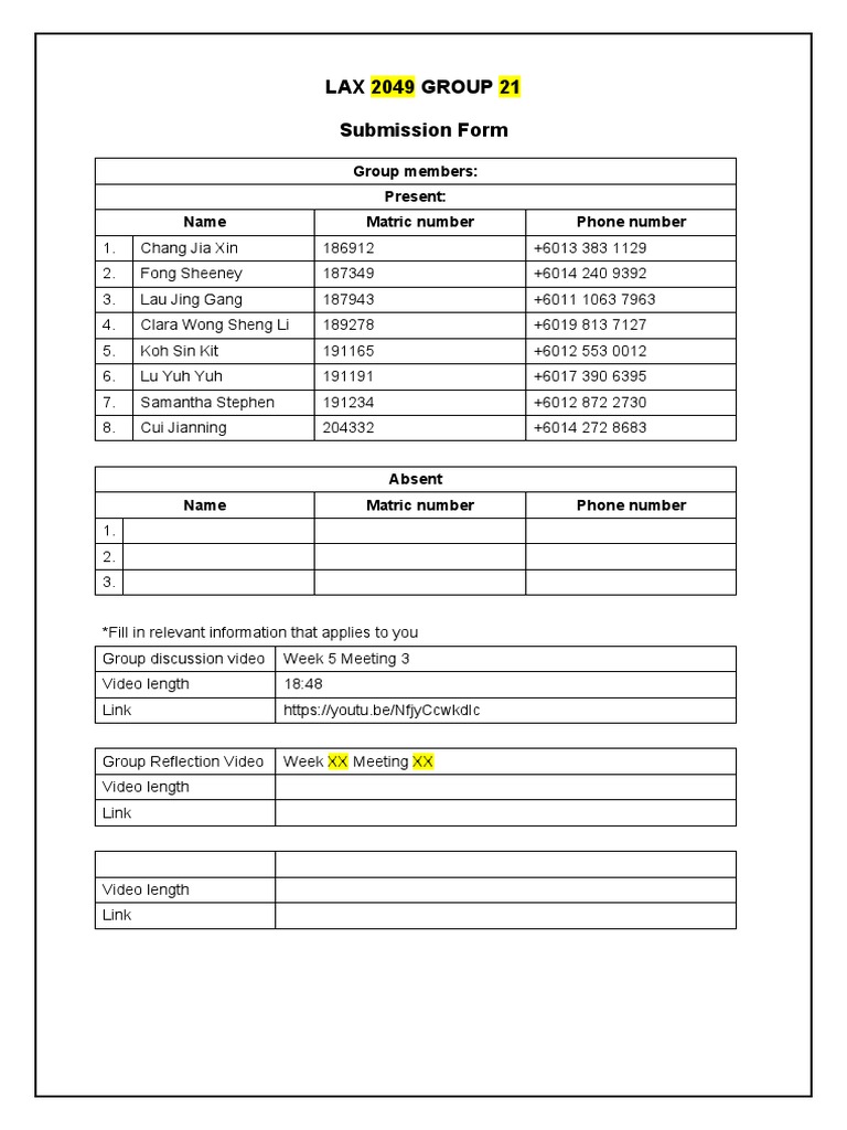 lax - submission form