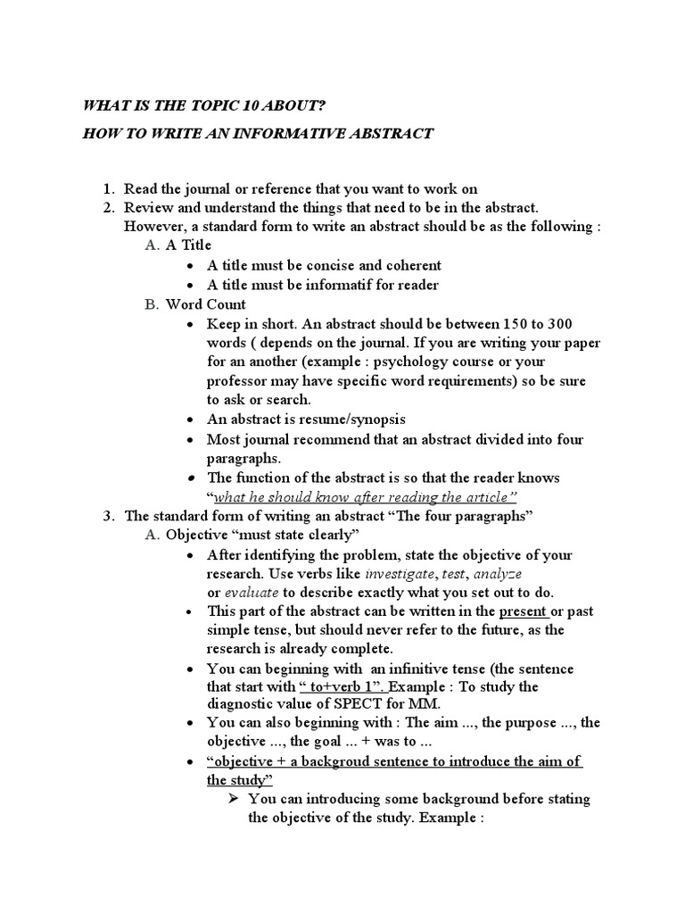 How to Write an Informative Abstract | PDF | Osteoporosis | Linguistics