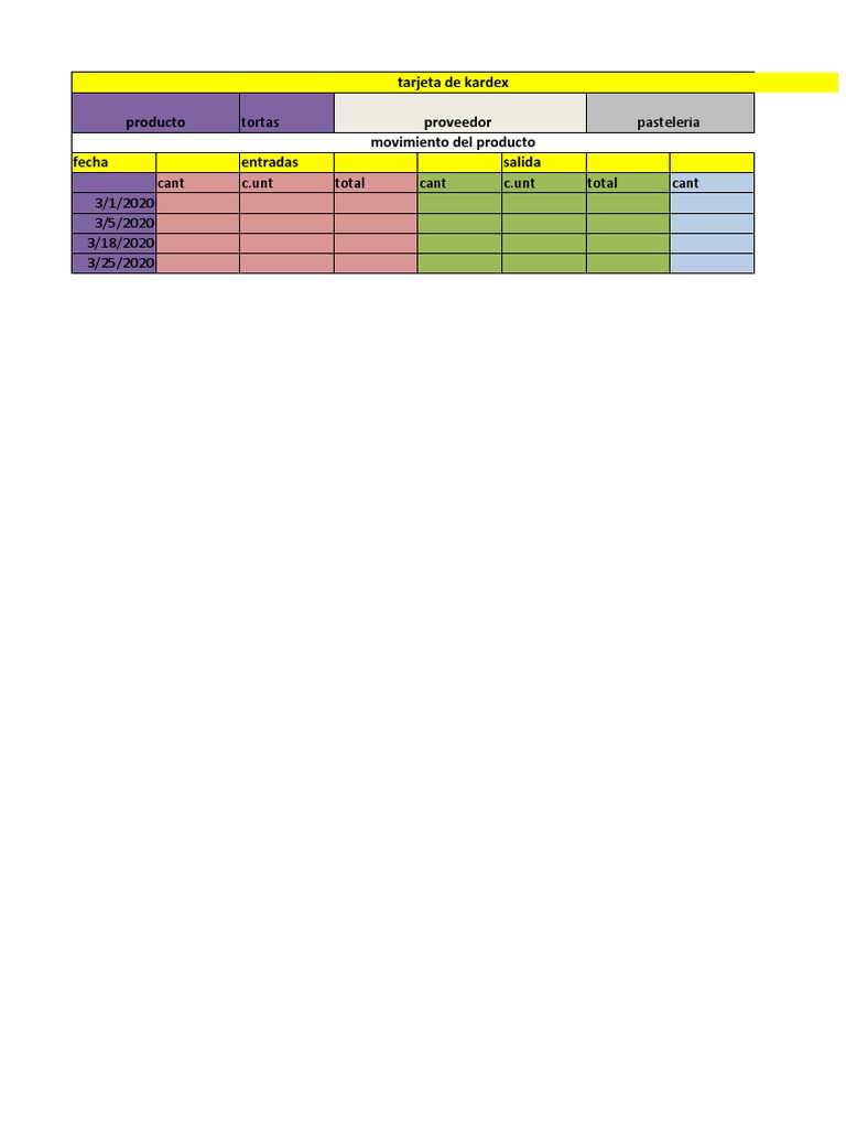 Registro de inventario de tortas de una pastelería | PDF