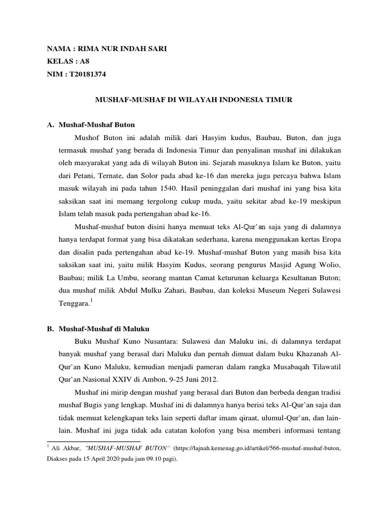 Uts - Rima Nur Indah Sari-T20181374 PDF | PDF