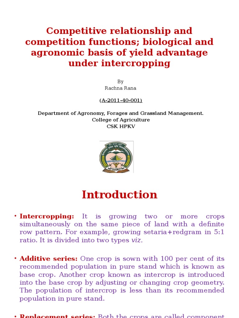 Competitive Relationship and Competition Functions | PDF | Legume ...