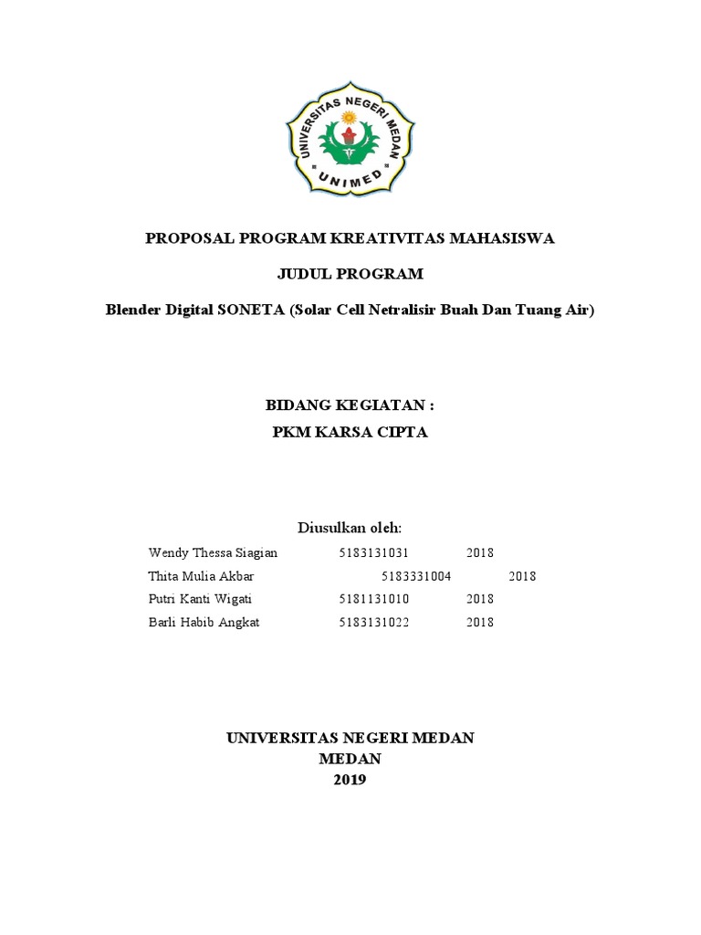 Proposal Program Kreativitas Mahasiswa | PDF