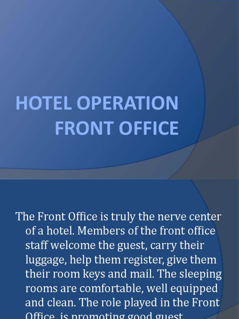 Front Office Operations Guide | PDF | Janitorial Service | Business