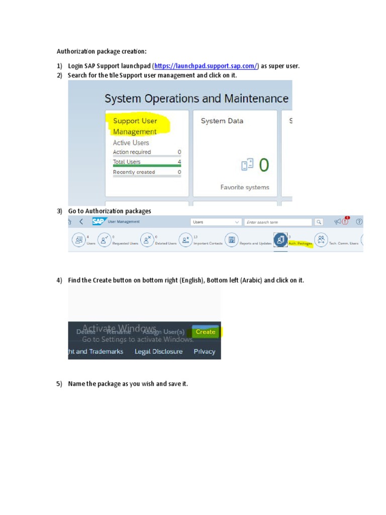 SAP OSS Authorization Package Creation | PDF | Computers
