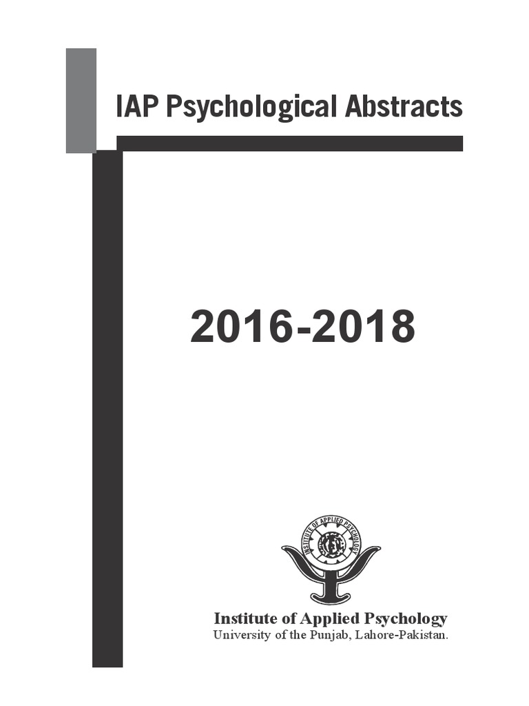 IAP Psychological Abstracts 2016-2018 | PDF | Adolescence | Emotional ...