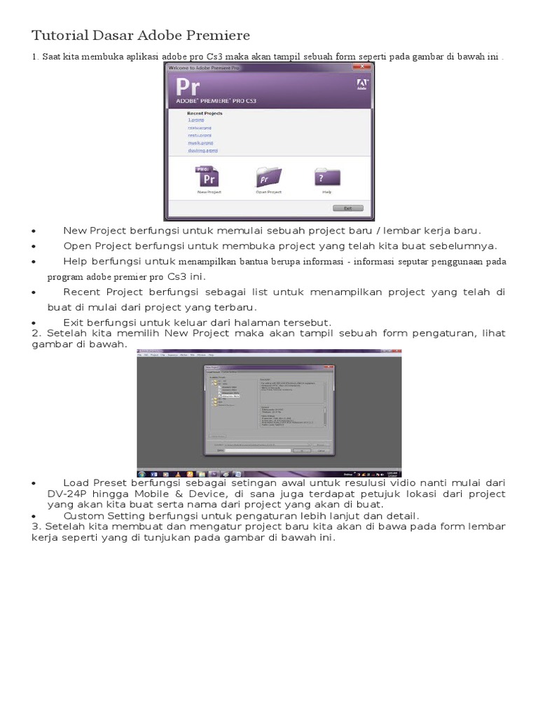 Tutorial Dasar Adobe Premiere | PDF Tutorial Dasar Adobe Premiere | PDF