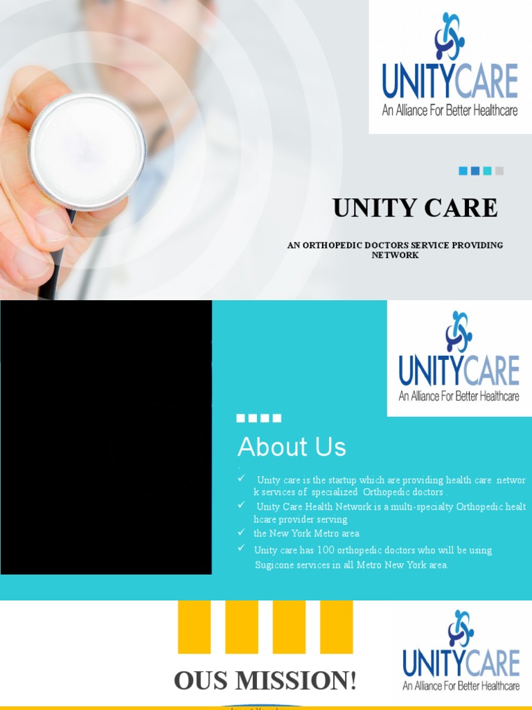 UNITY CARE Pitch Deck - PPTXXX | PDF | Orthopedic Surgery | Physician
