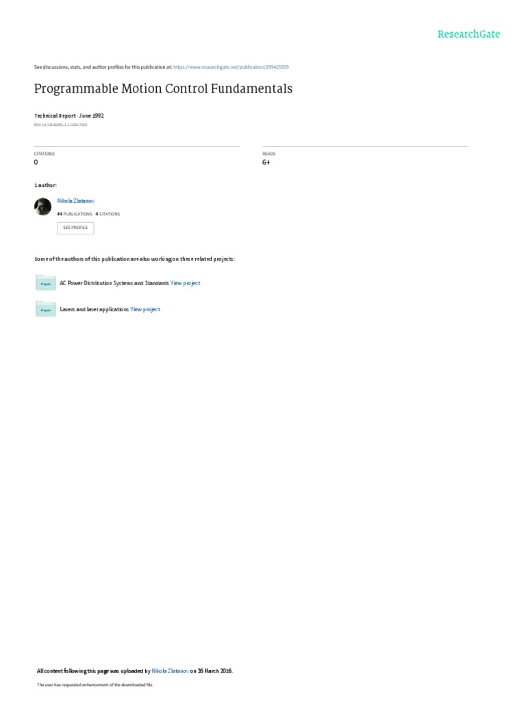 Programmable Motion Control Fundamentals | PDF | Electric Motor | Actuator