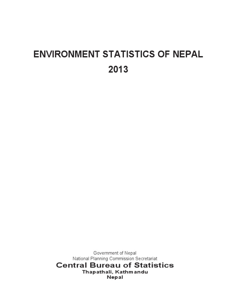 Environment Statistics of Nepal 2013 PDF | PDF | Environmental Resource ...