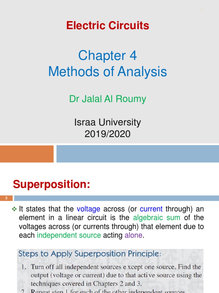 Electric Circuits: Methods of Analysis | PDF | Electrical Network ...