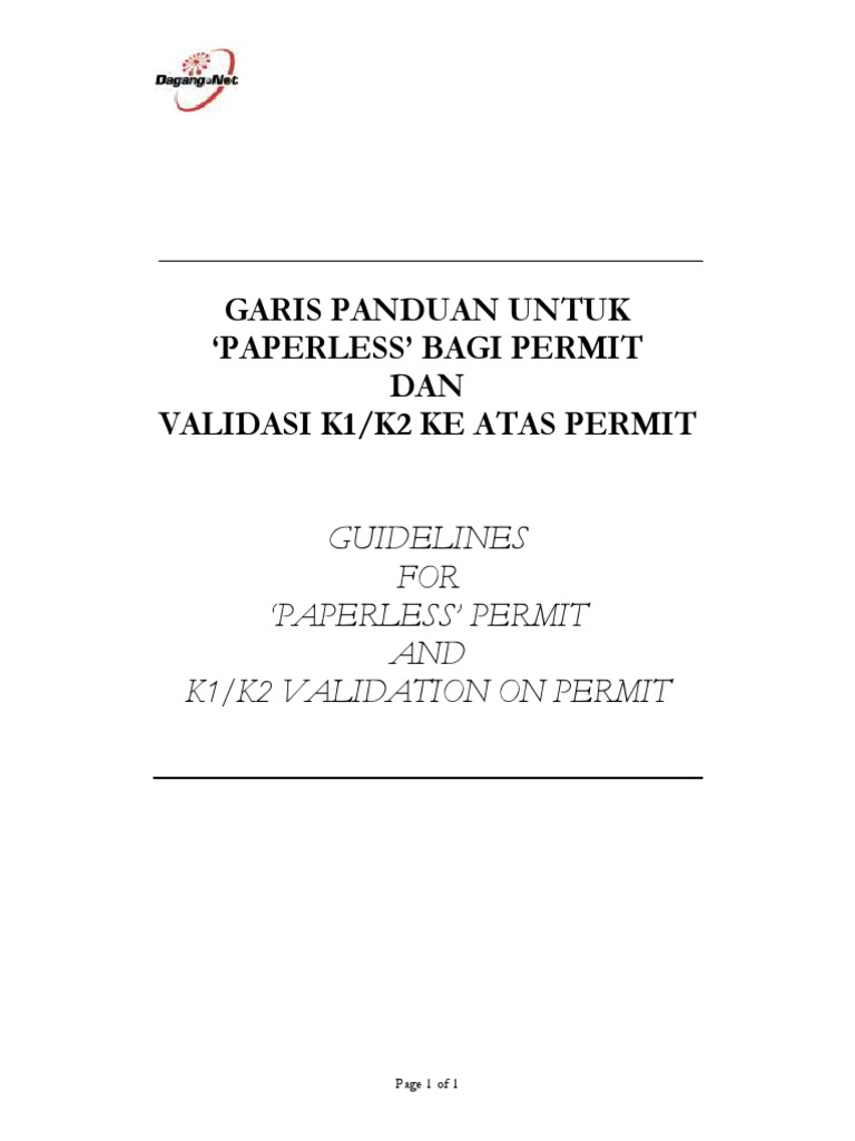 Guidelines Paperless Validation-2nd Batch (Permit K1 & k2) | PDF