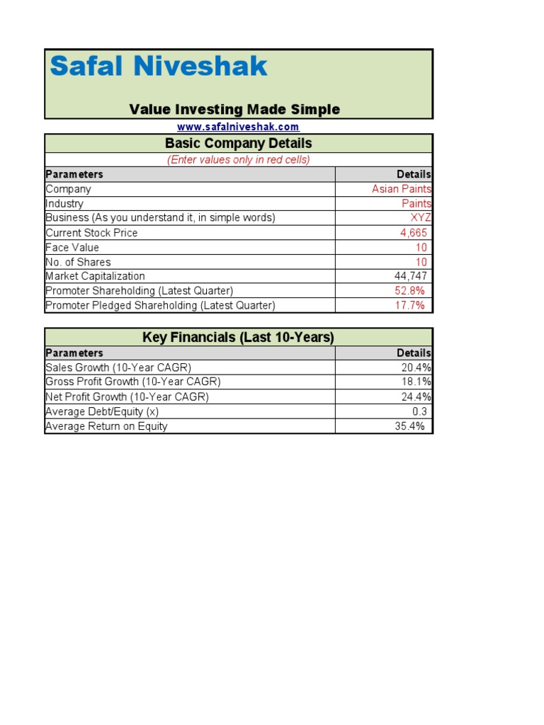 Asian Paints Balance Sheet Key Financials | PDF | Discounted Cash Flow ...