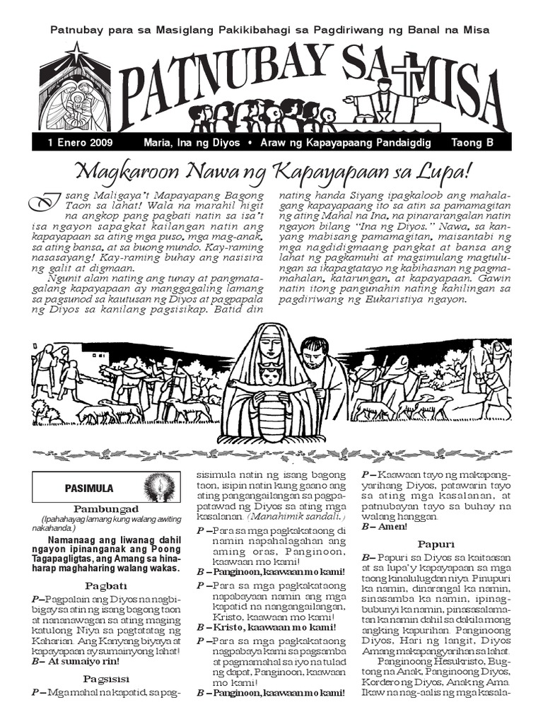 1 January 2009 - Patnubay Sa Misa | PDF