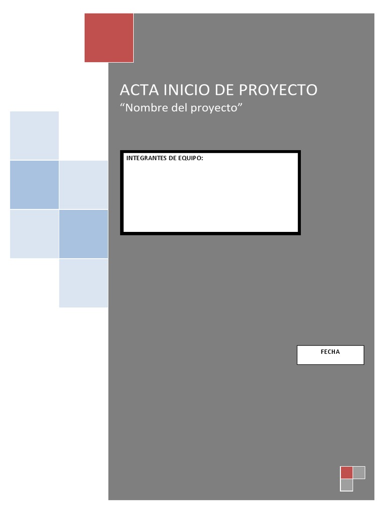 Plantilla Acta de Inicio de Proyecto | PDF