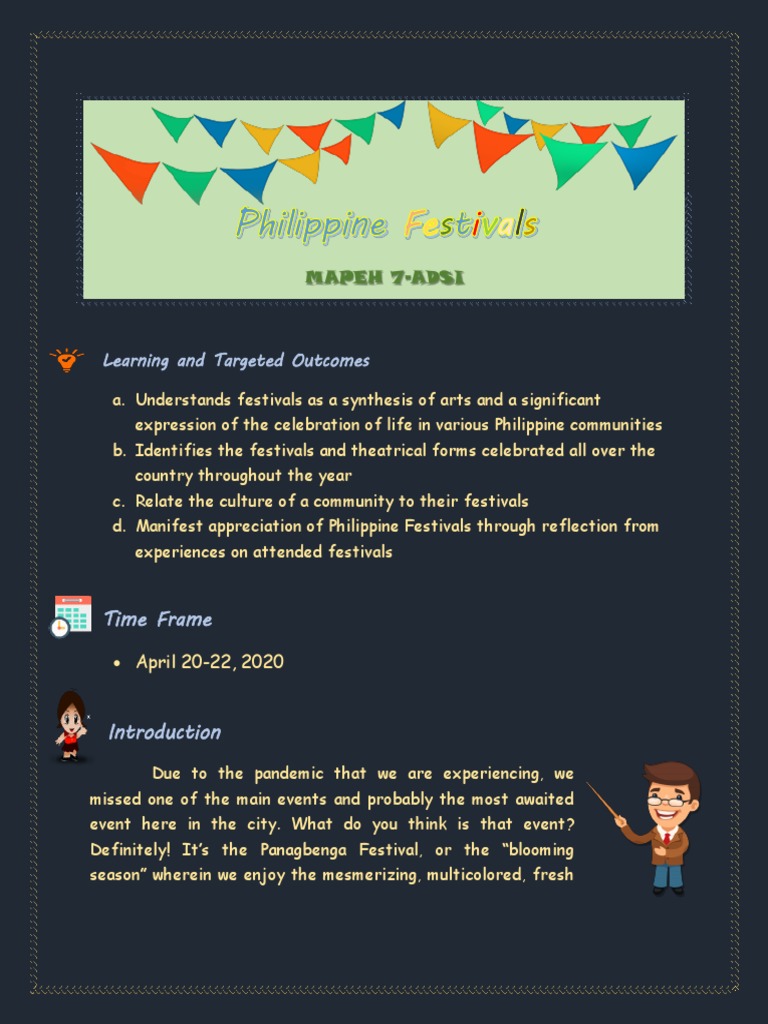 MAPEH 7 - Festivals | PDF | Entertainment Events | Festival