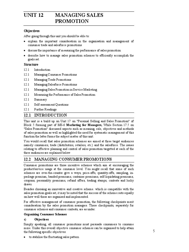 Managing Sales Promotions Effectively | PDF | Competition | Sales