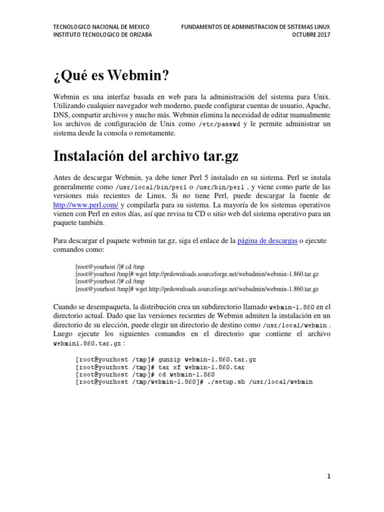Qué Es Webmin | PDF | Cortafuegos (informática) | Sistema de archivos